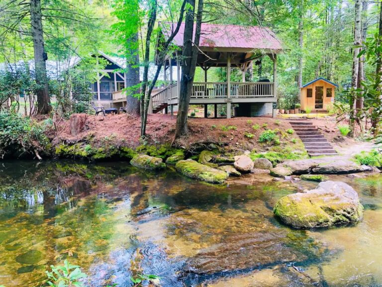This Cozy Riverfront Cabin Has It's Own Private Hiking Trails And ...